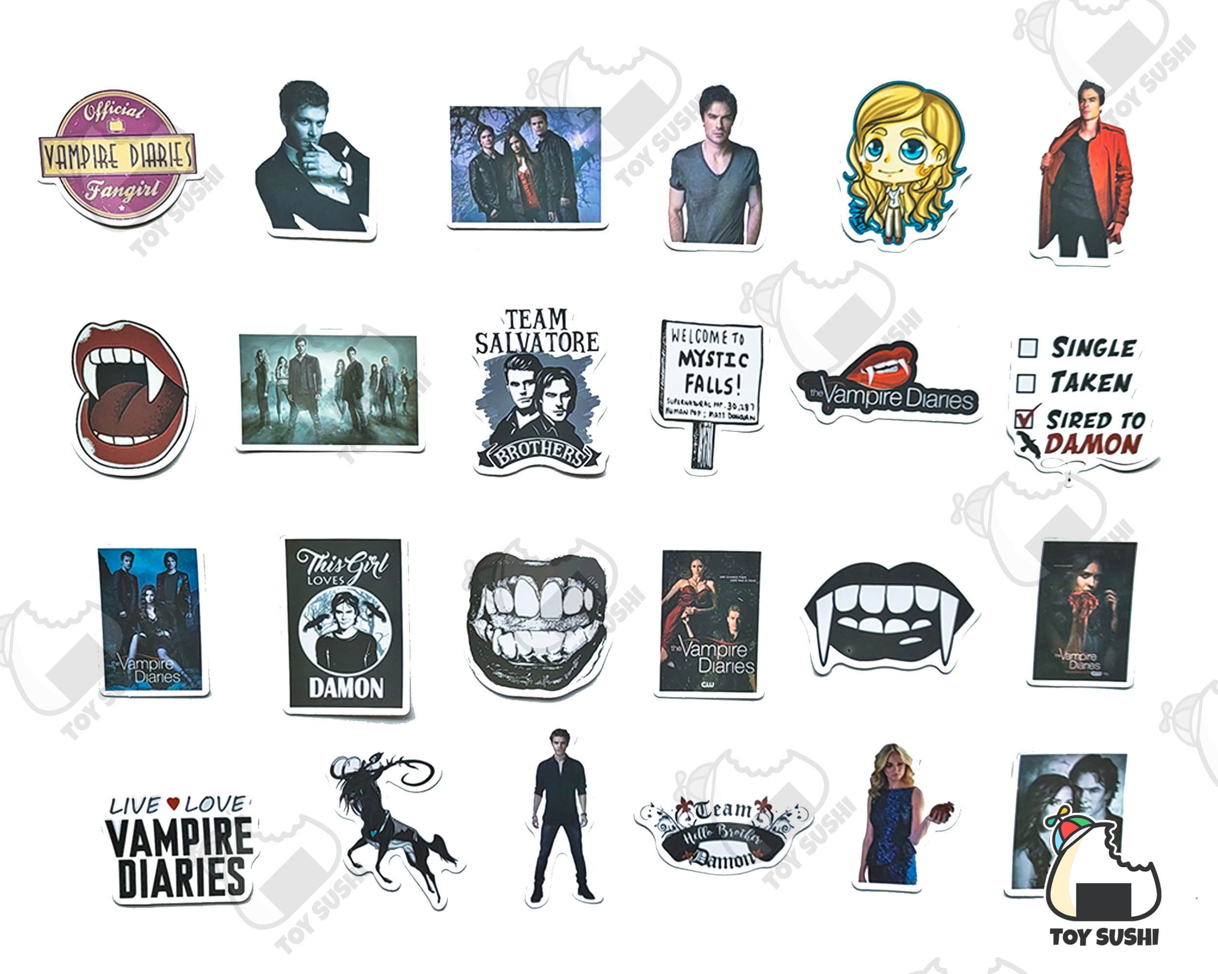 50 Pcs vampire Diaries Sticker Pack Supernatural Damon Salvatore Elena ...