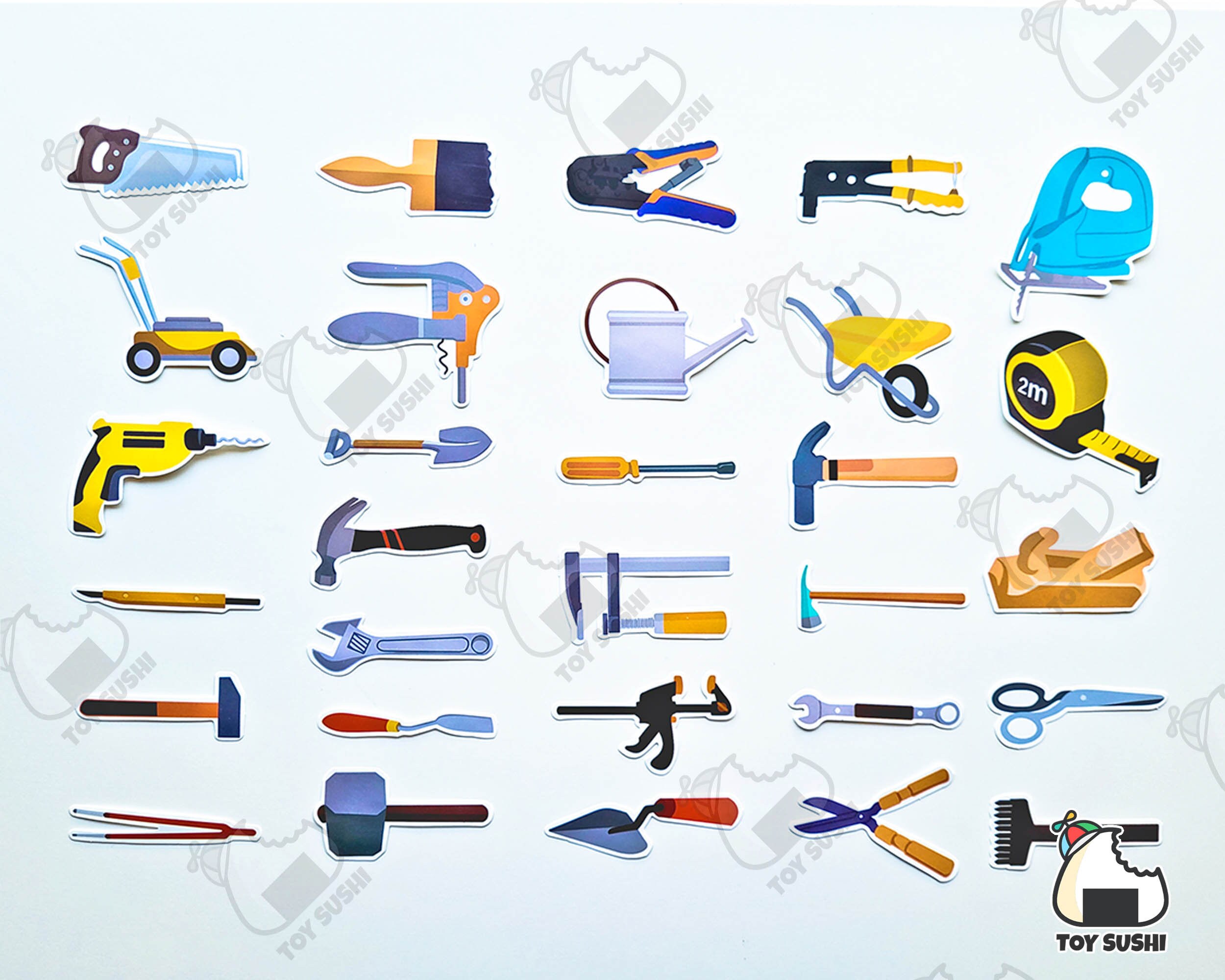 50 Pcs "toolbox" Sticker Pack | Hard Hat | Handy Man | Hot Rod | Wrench ...