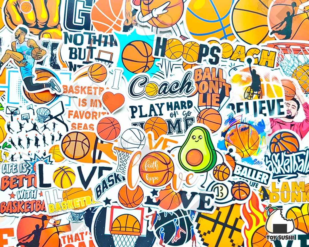 50 Pcs "basketball" Sticker Pack | Championship | Jersey | NBA ...
