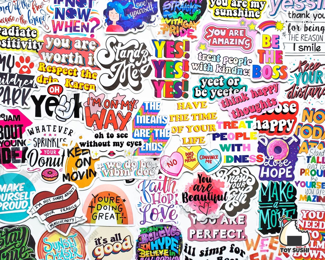 50 Pcs "inspirational Quotes Color" Sticker Pack | Gift for Her ...