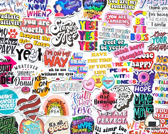 50 Pcs inspirational Quotes Color Sticker Pack - Etsy