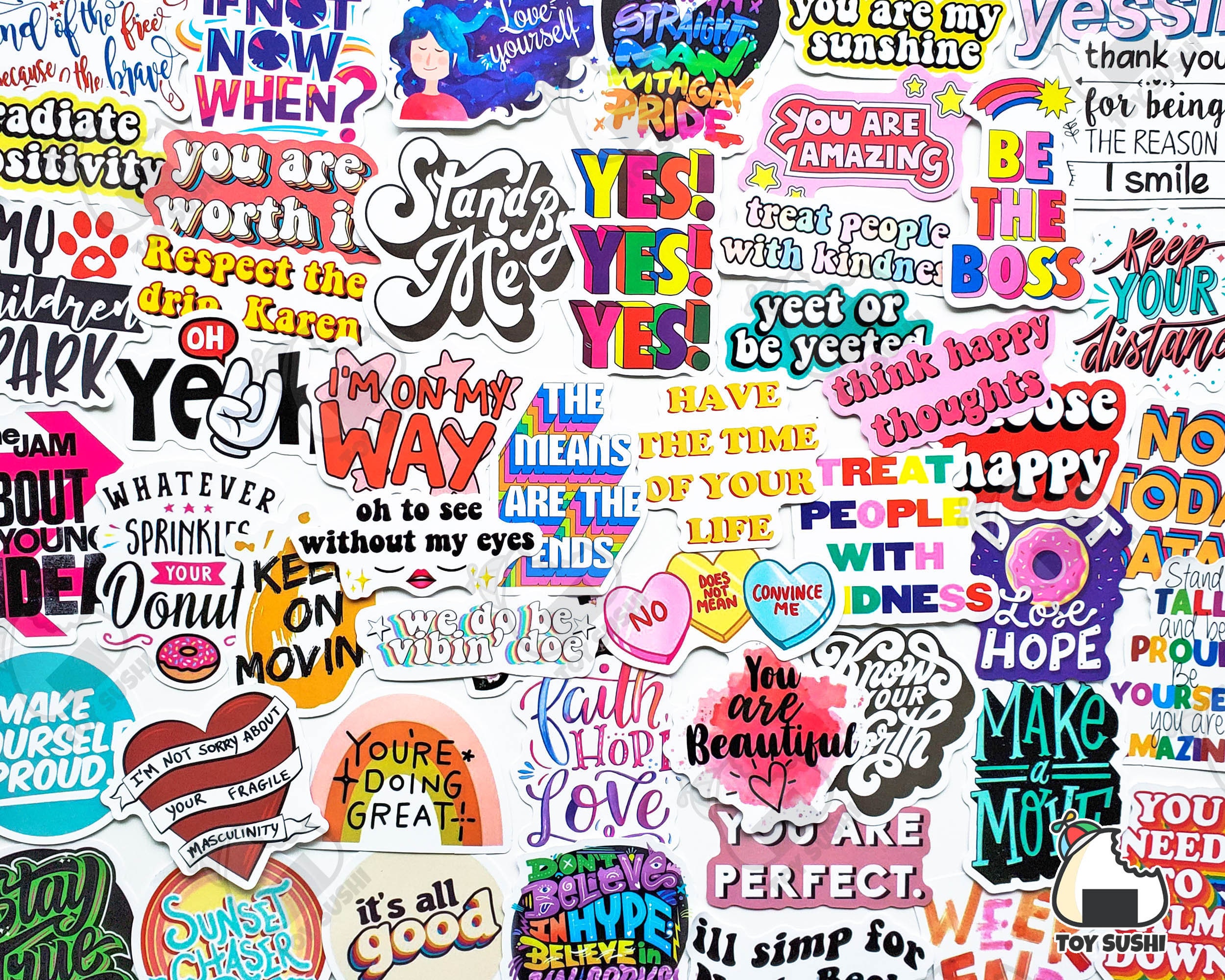 50 Pcs inspirational Quotes Color Sticker Pack - Etsy