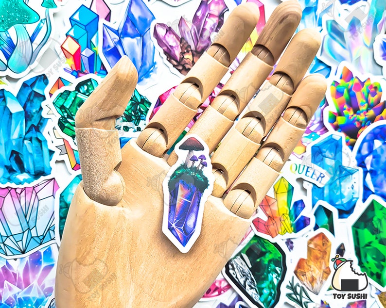 50 Pcs "healing Crystals" Sticker Pack | Bloodstone | Moonstone | Feng ...