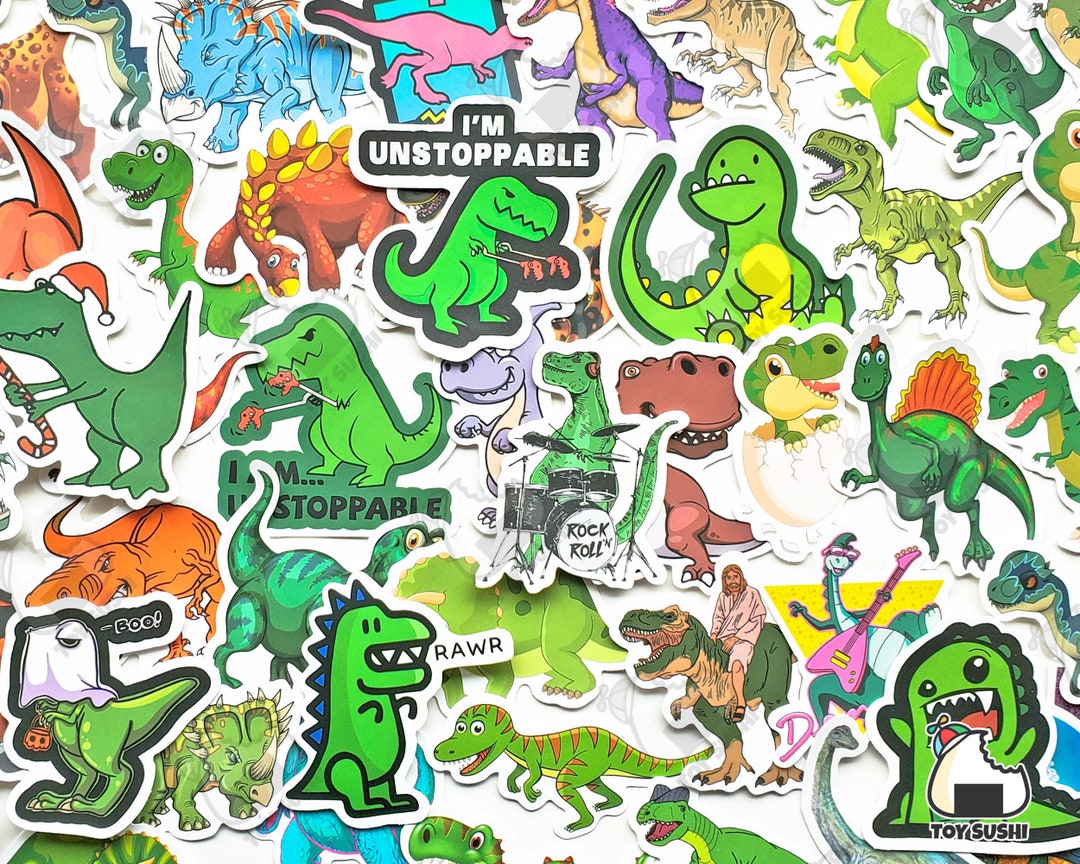 50 Pcs "dinosaur" Sticker Pack | Halloween Dinosaur | Dinosaur ...