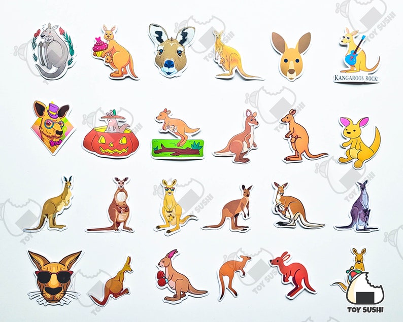50 Pcs kangaroo Sticker Pack Australia Aussie Pregnancy Gift Baby ...