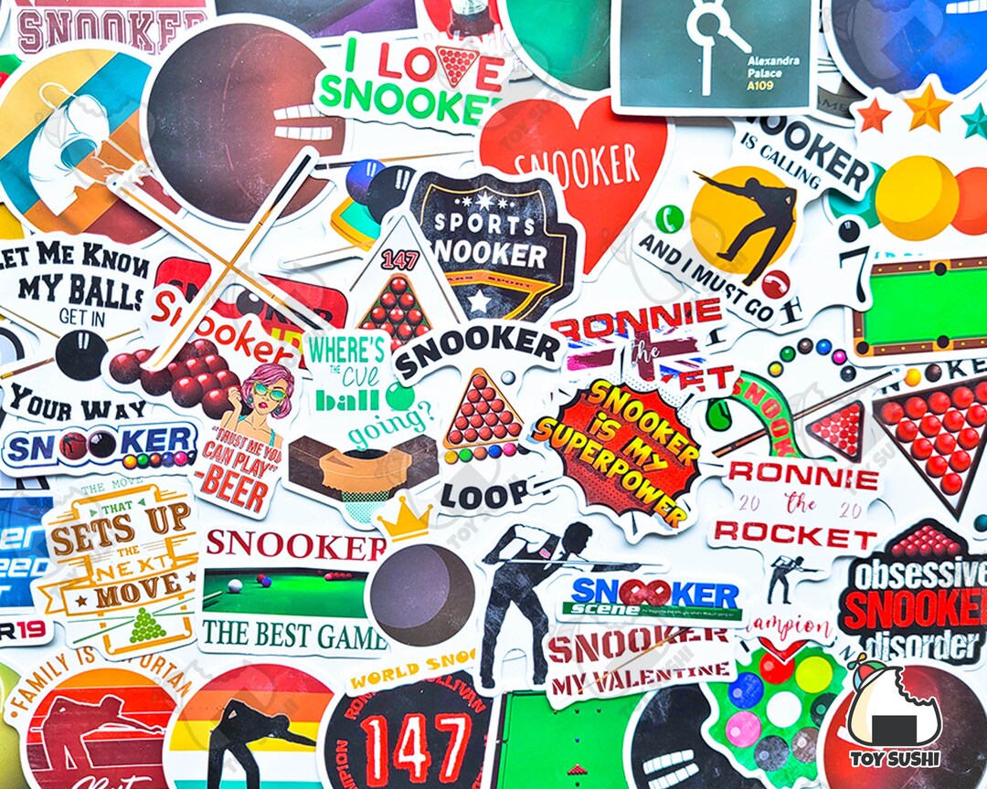 50 Pcs "snooker" Sticker Pack | 8 Ball | Billiards | Pool Cue | Hobby ...