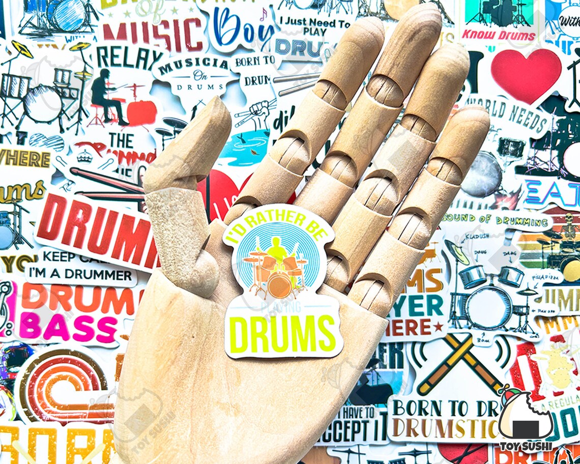50 Pcs "drummer" Sticker Pack | Drum | Drummer Gifts | Music Lover Gift ...