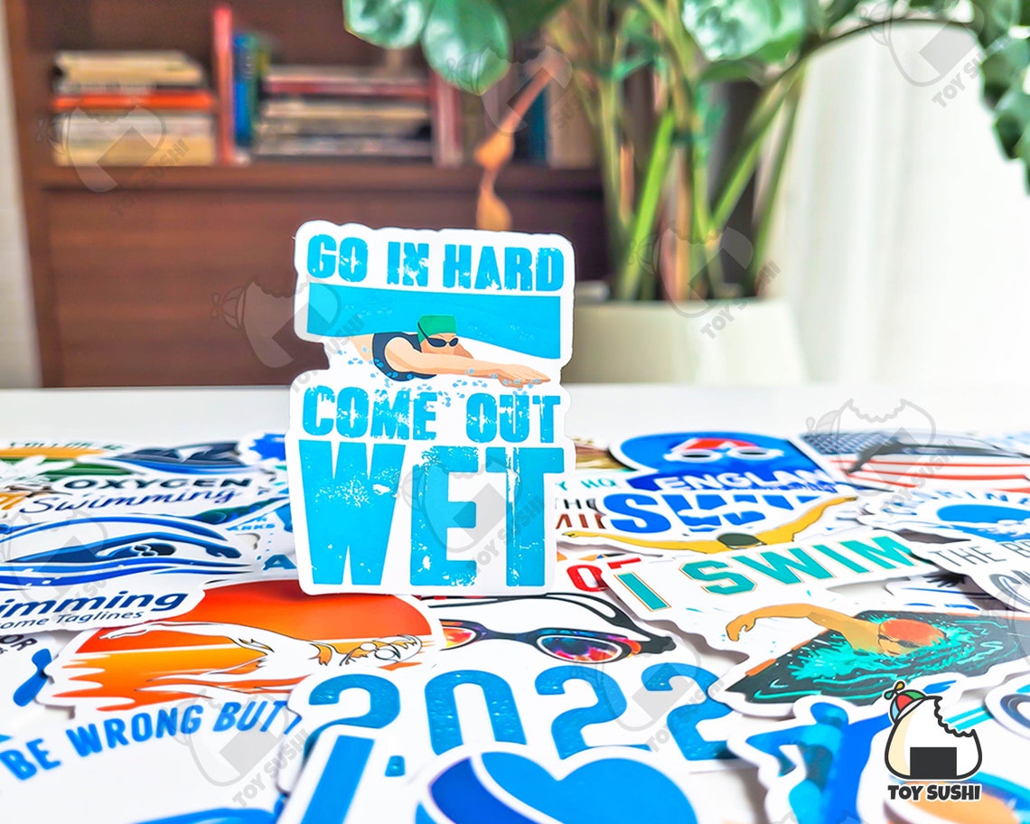 50 Pcs swimming Sticker Pack Swimsuit Swimmer - Etsy