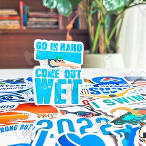 50 Pcs "swimming" Sticker Pack | Swimsuit | Swimmer | Swimwear ...