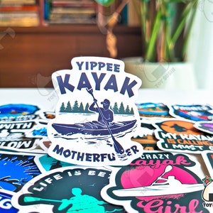 50 Pcs "kayak" Sticker Pack | Beach Life | Water Sport | Kayak Vinyl ...