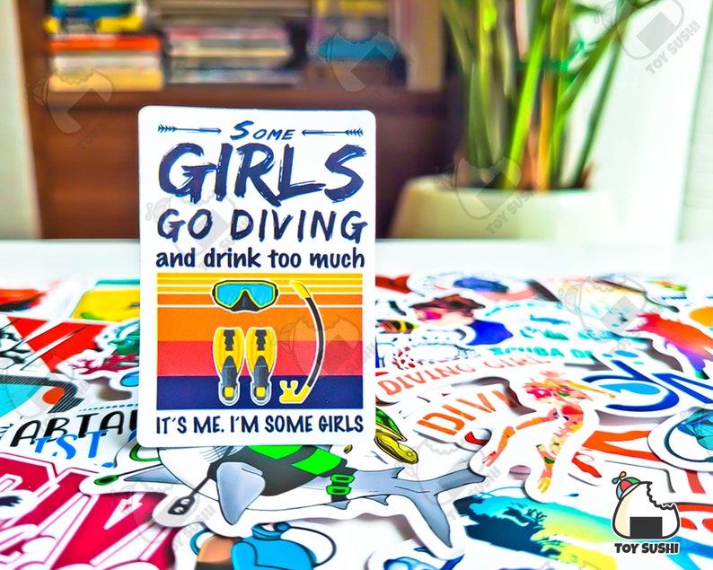 50 Pcs "scuba Dive" Sticker Pack | Diving |swimming Suit | Ocean ...