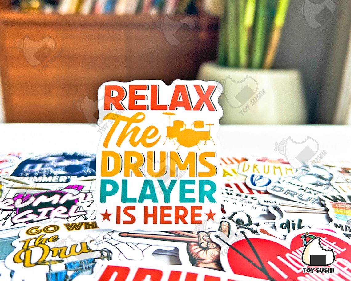 50 Pcs "drummer" Sticker Pack | Drum | Drummer Gifts | Music Lover Gift ...