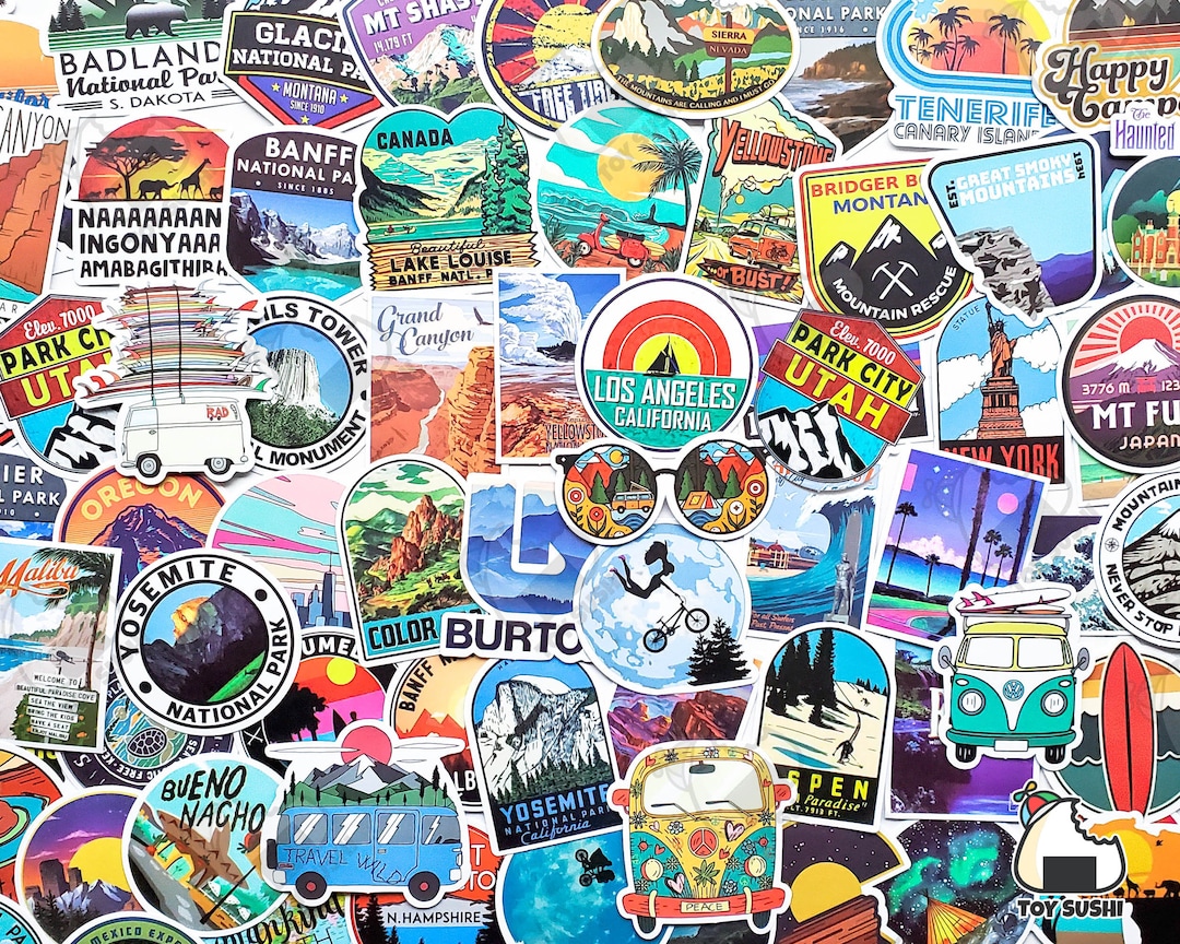95 Pcs "outdoor Vacation" Stickers Pack | Good Vibes Stickers | Camping ...