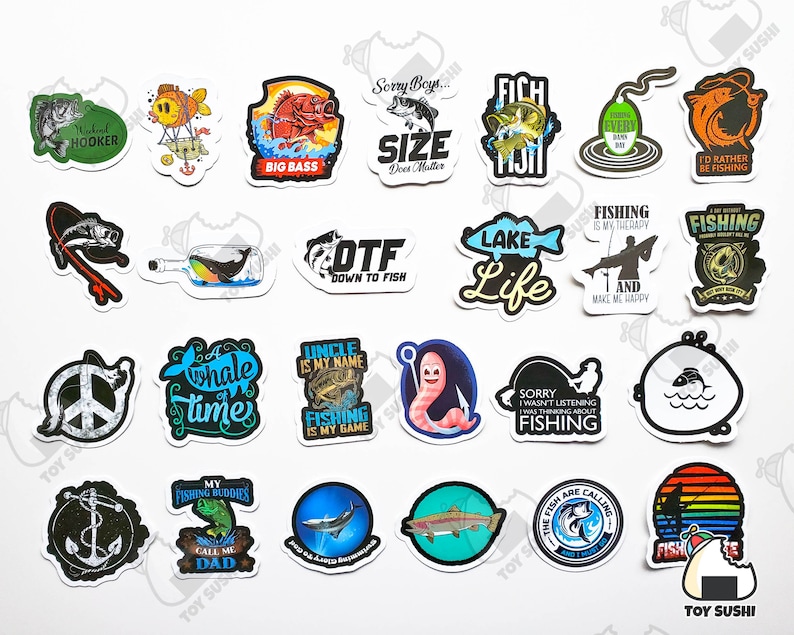 50 Pcs "fishing" Sticker Pack | Fly Fishing Box | Sports Gifts | Fish ...