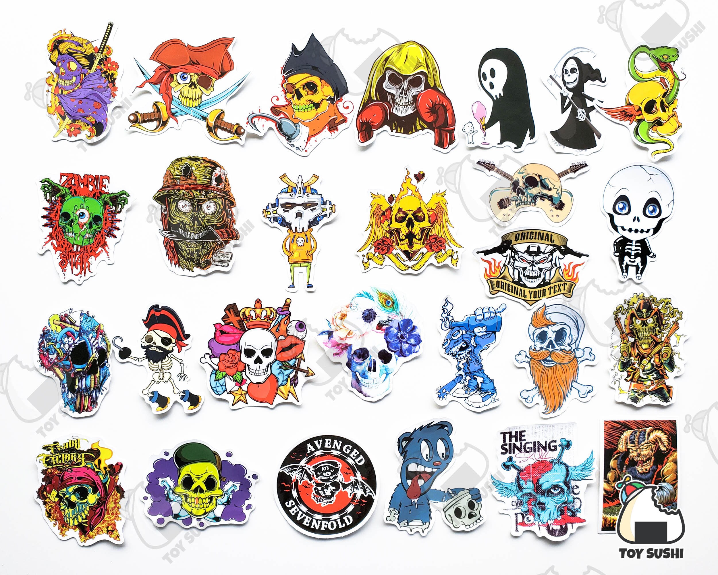 49 Pcs skeleton & Skull Sticker Pack Horror - Etsy
