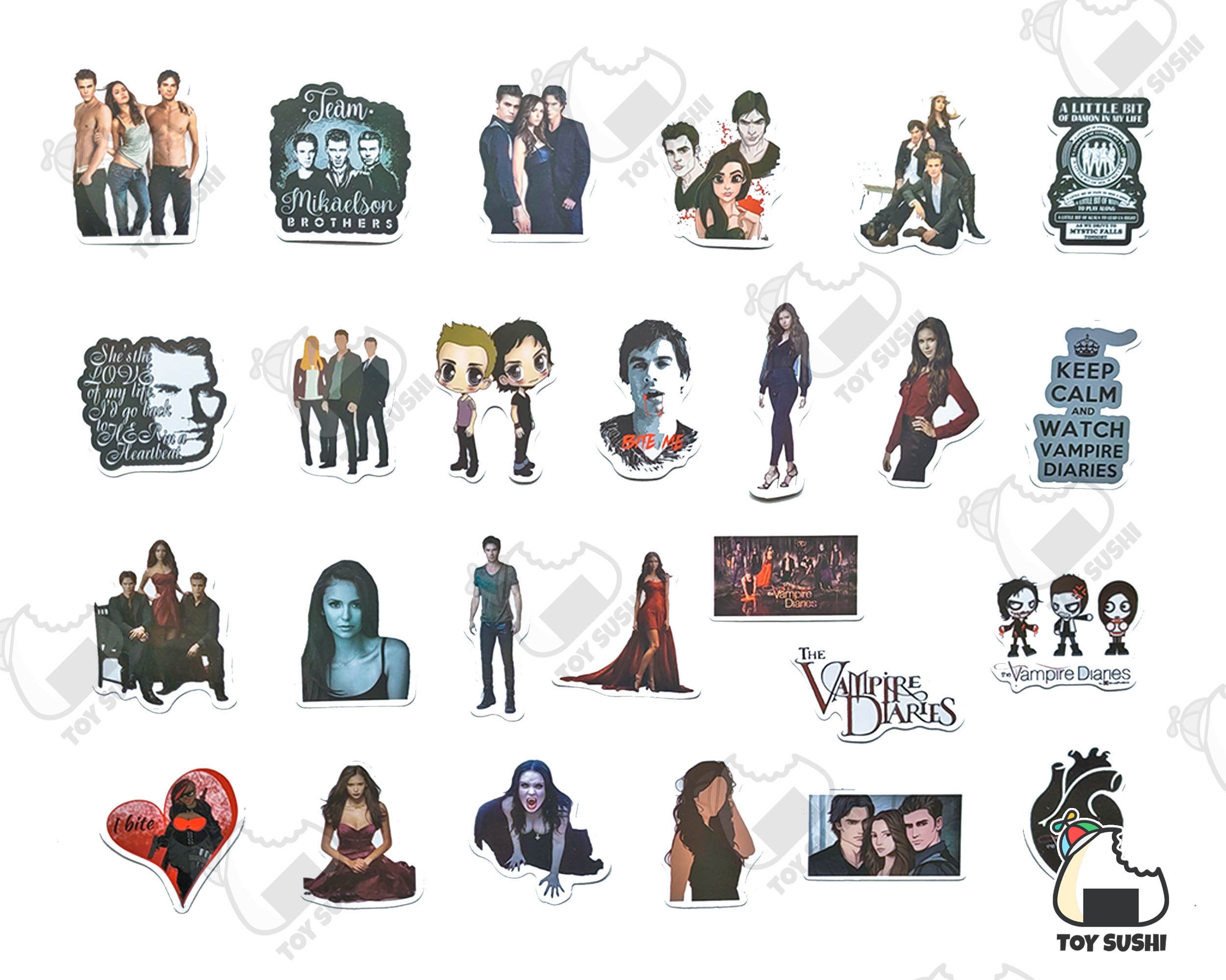 50 Pcs vampire Diaries Sticker Pack Supernatural Damon Salvatore Elena ...