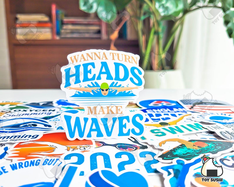 50 Pcs swimming Sticker Pack Swimsuit Swimmer - Etsy