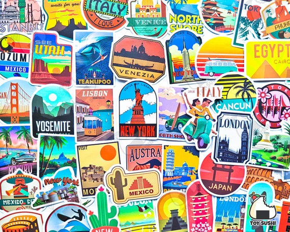 50 Pcs city Travel Sticker Pack Japan New York - Etsy