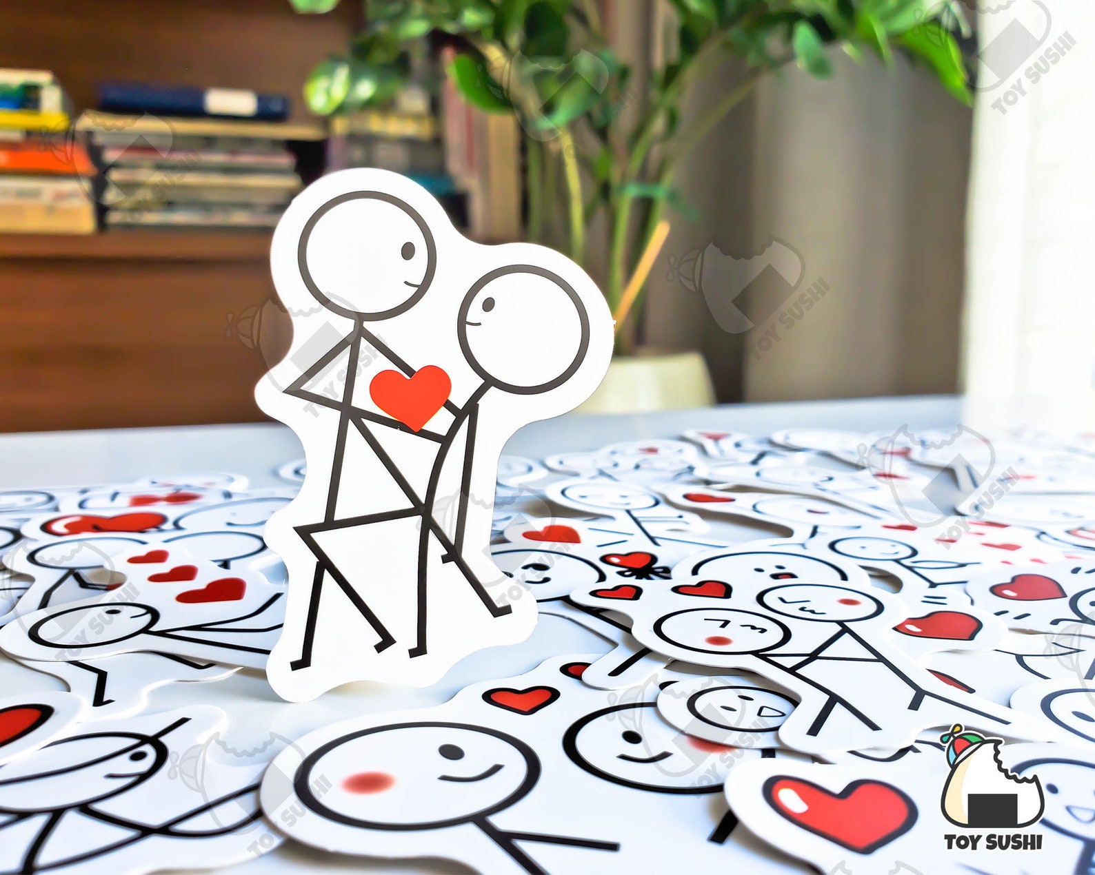 50 Pcs stick Figure Sticker Pack Valentines - Etsy