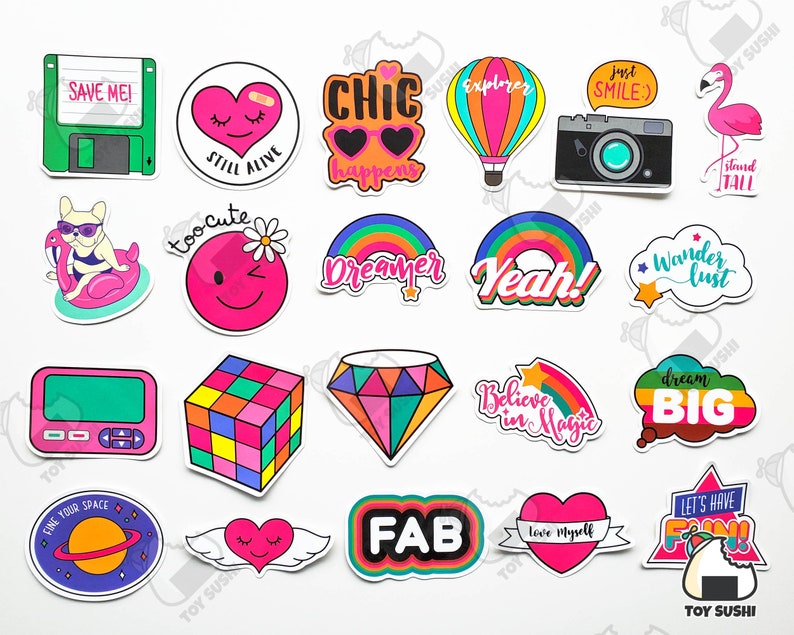 50 Pcs vsco Pink Sticker Pack Pink Stickers Vsco Packs Vsco Stickers ...