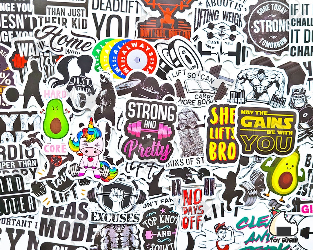 50 Pcs "gym Workout" Sticker Pack | Workout Tracker | Fitness Planner ...