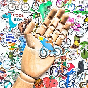 60 Pcs "kawaii Biking" Sticker Pack | Bicycle | Doodle | Cartoon ...