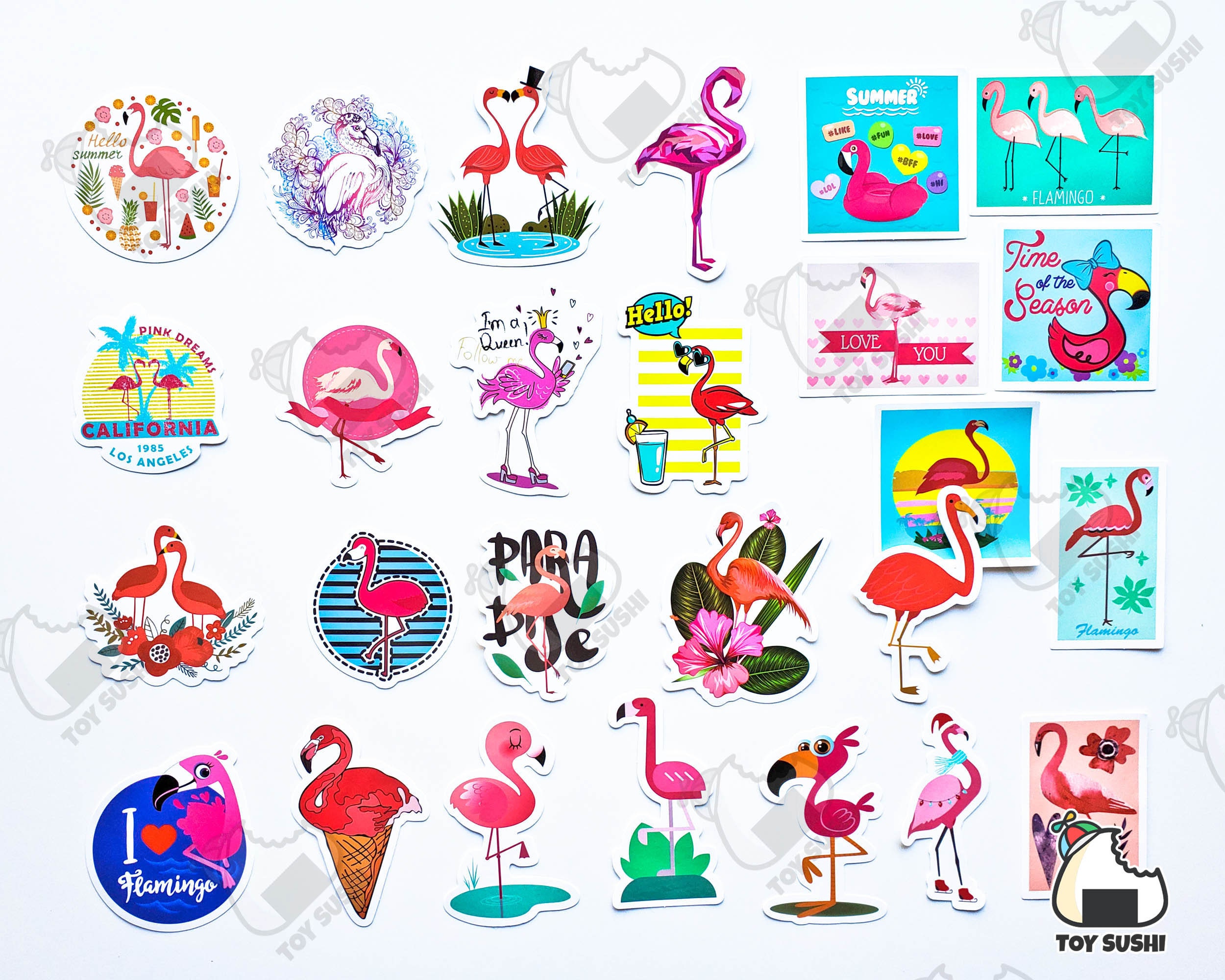 50 Pcs flamingo Sticker Pack Tropical Pink - Etsy