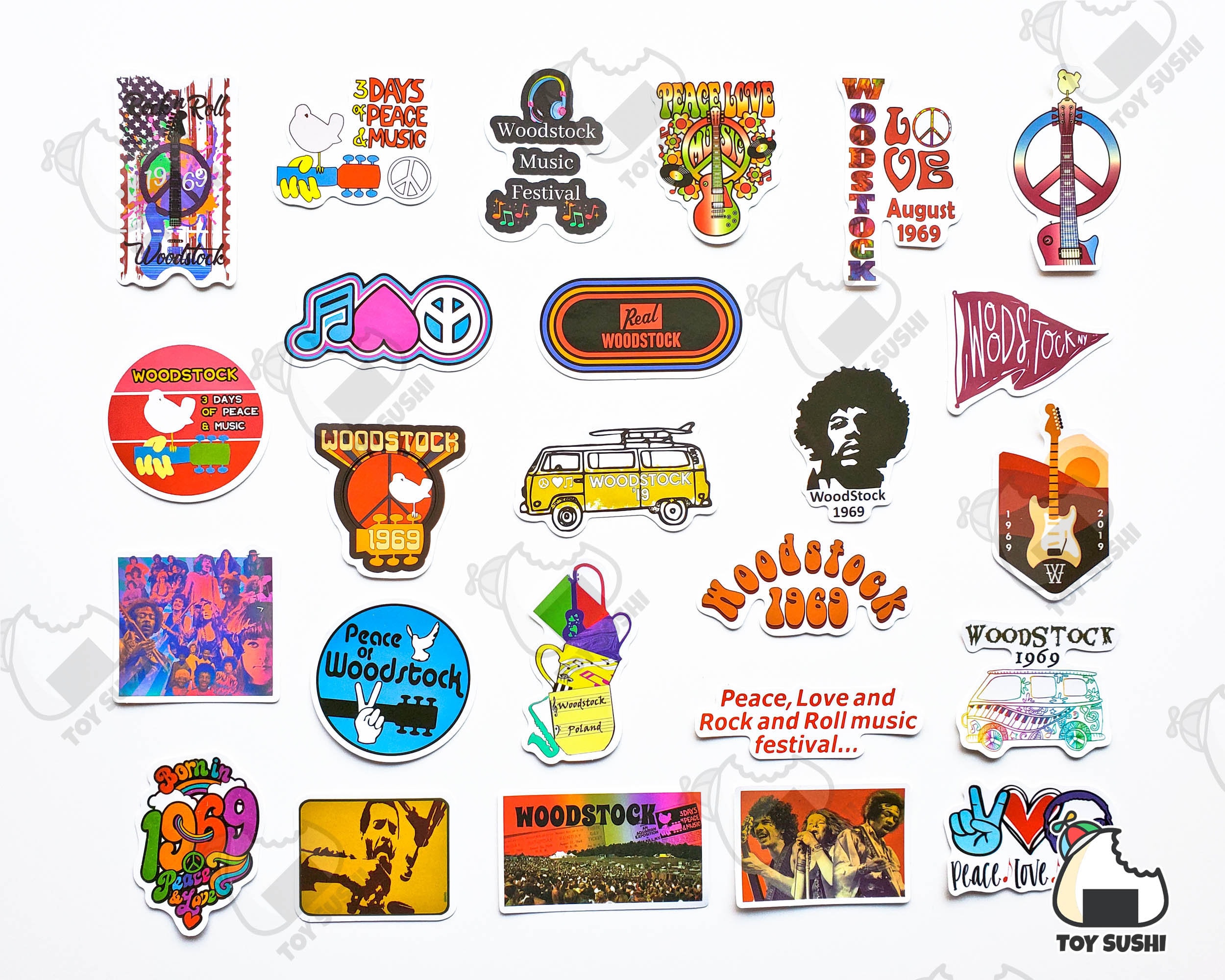 50 Pcs woodstock Concert Sticker Pack Peace - Etsy