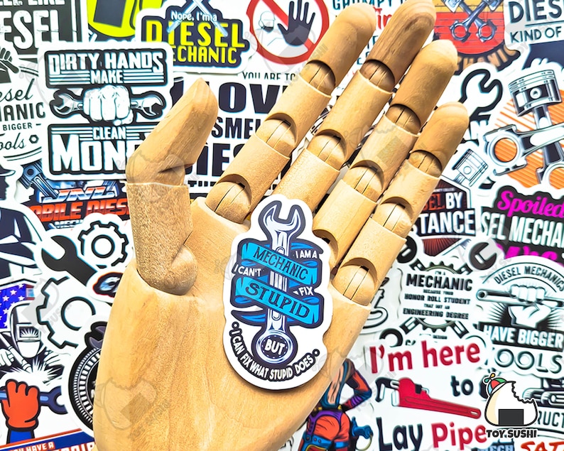 50 Pcs "diesel Mechanic" Sticker Pack | Truck Car Decals | Garage Decor ...