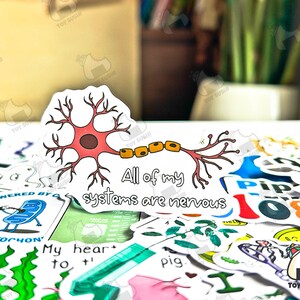 50 Pcs "biology" Sticker Pack | DNA | Microbiology | Marine Biology ...