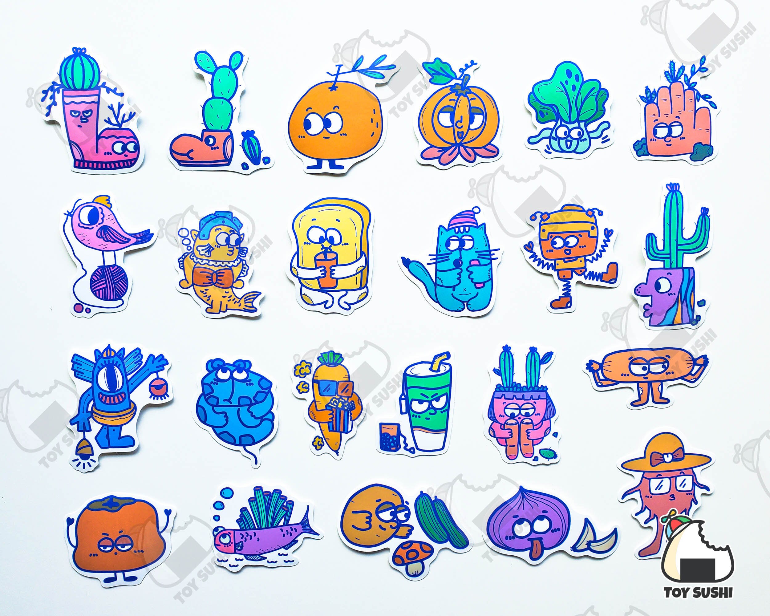 50 Pcs street Art Food Creatures Sticker Pack - Etsy