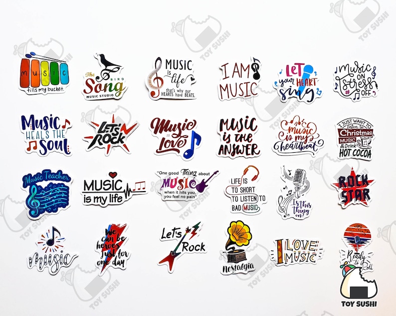50 Pcs i Love Music Sticker Pack Music Stickers - Etsy