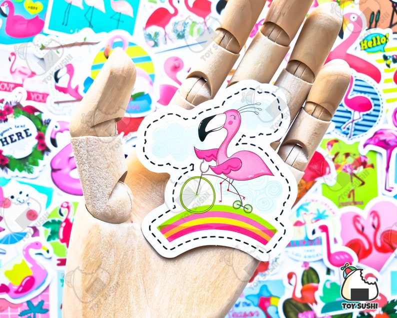 50 Pcs flamingo Sticker Pack Tropical Pink - Etsy