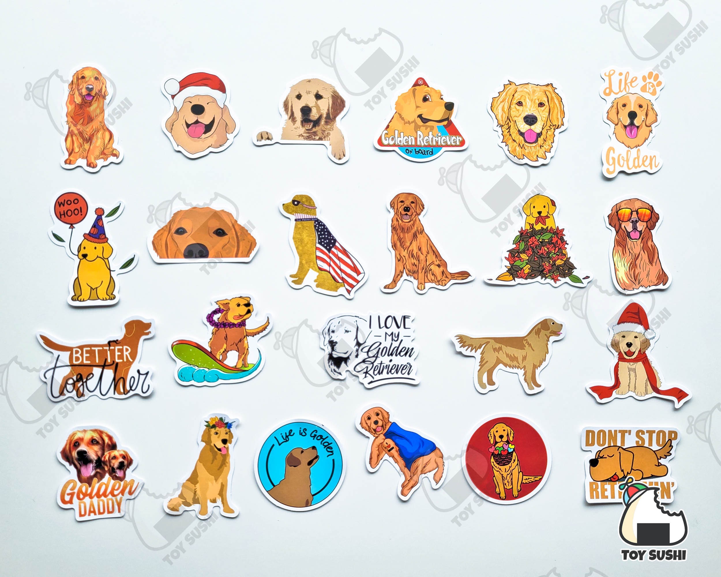 50 Pcs "golden Retriever" Sticker Pack | Dog Lover Gift | Golden ...