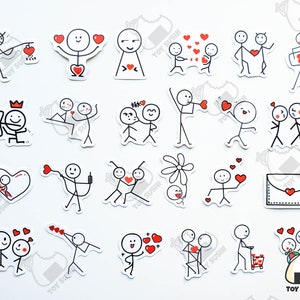 50 Pcs "stick Figure" Sticker Pack | Valentines | Car Decal | Couples ...