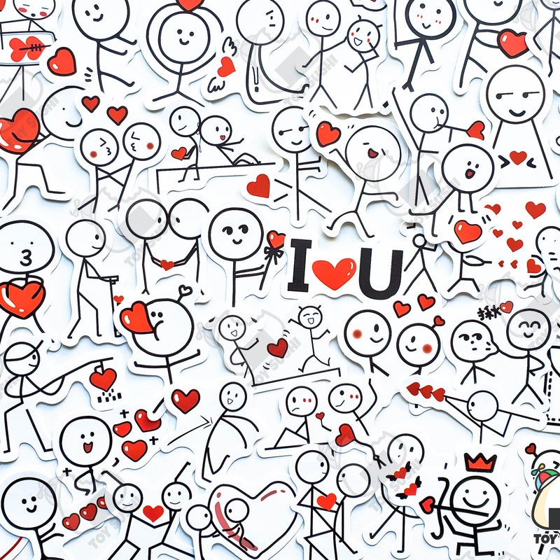 Stick People Valentines - Etsy