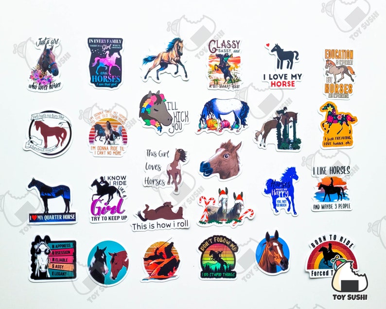 50 Pcs horse Sticker Pack Horse Racing Horse - Etsy