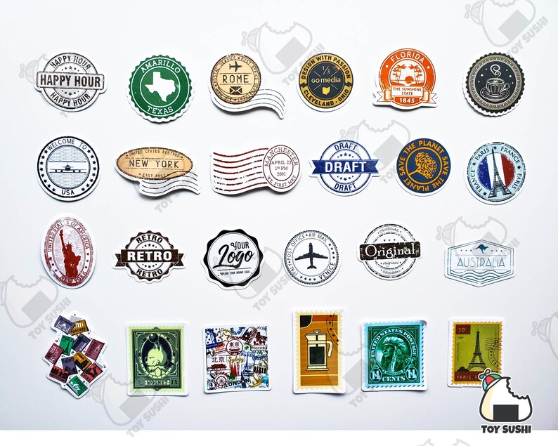 45 Pcs mail Stamps Sticker Pack Stamp Stickers - Etsy