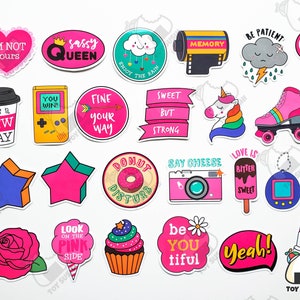 50 Pcs "vsco Pink" Sticker Pack | Pink Stickers | Vsco Packs | Vsco ...