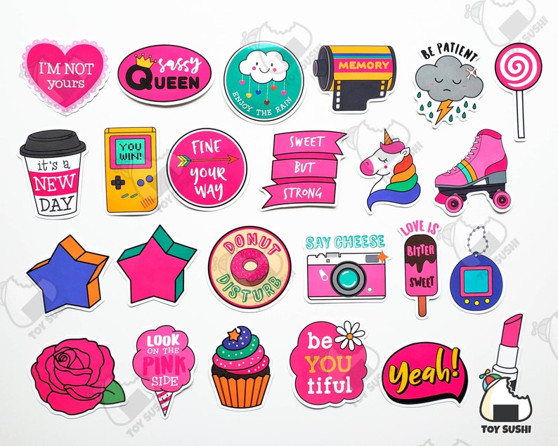 50 Pcs vsco Pink Sticker Pack Pink Stickers Vsco Packs Vsco Stickers ...