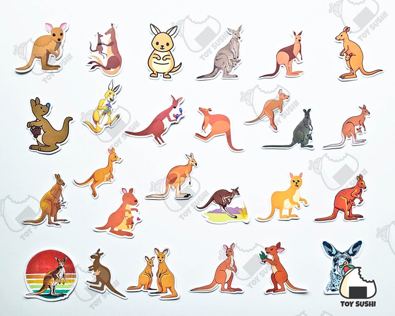 50 Pcs kangaroo Sticker Pack Australia Aussie - Etsy