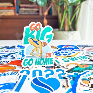 50 Pcs "swimming" Sticker Pack | Swimsuit | Swimmer | Swimwear ...