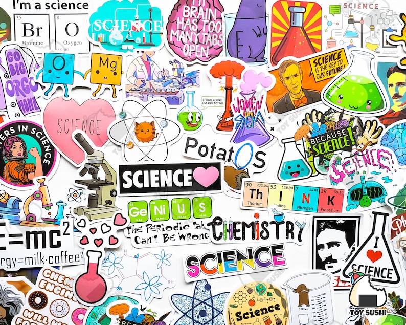 50 Pcs "science Laboratory" Stickers Pack | Chemistry Gift | Science ...