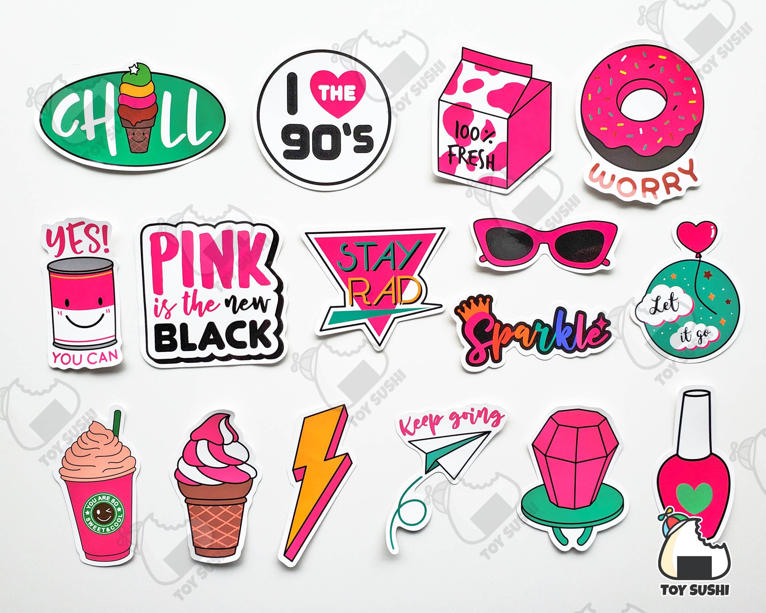 50 Pcs vsco Pink Sticker Pack Pink Stickers Vsco Packs Vsco Stickers ...