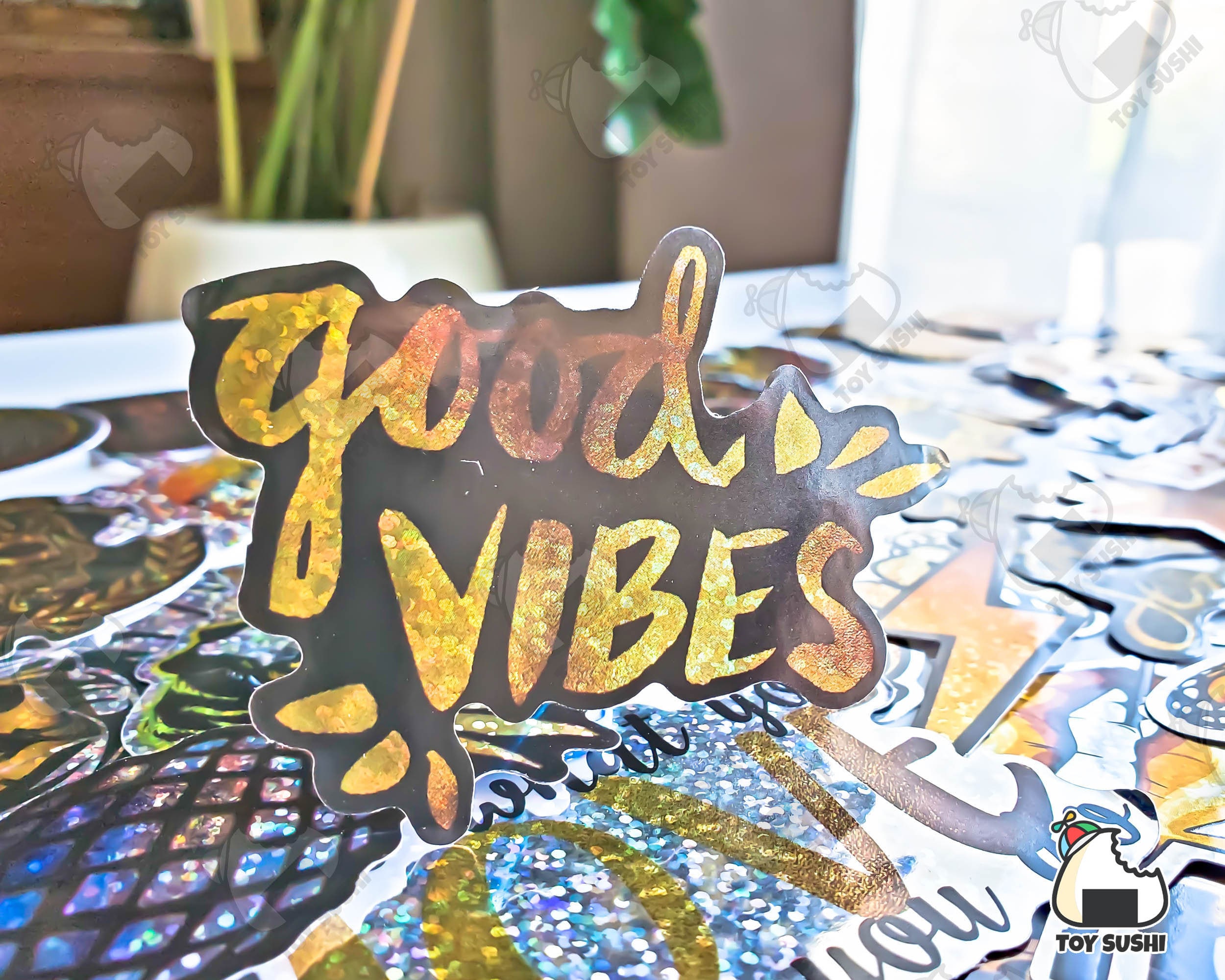 50 Pcs gold & Black Sticker Pack Holographic Sticker Bumper Sticker Car ...