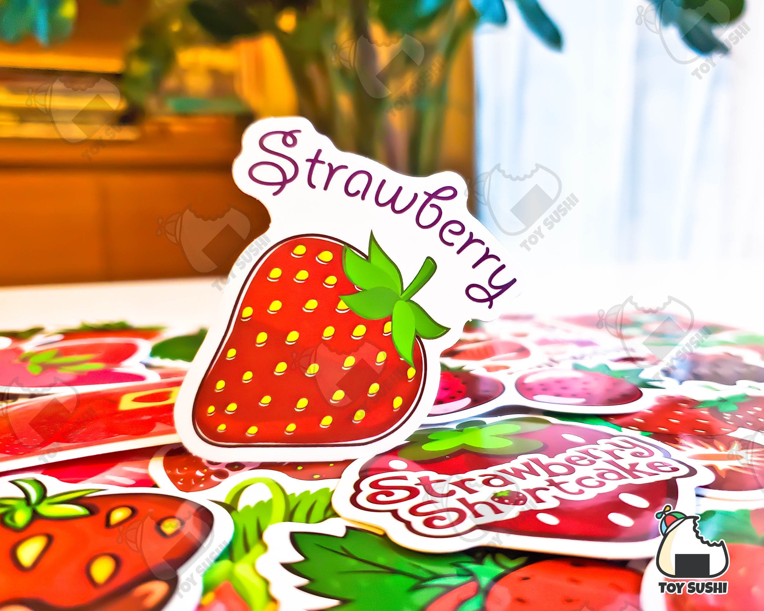 50 Pcs "strawberry" Sticker Pack | Kawaii Fruit | Pink | Chocolate ...