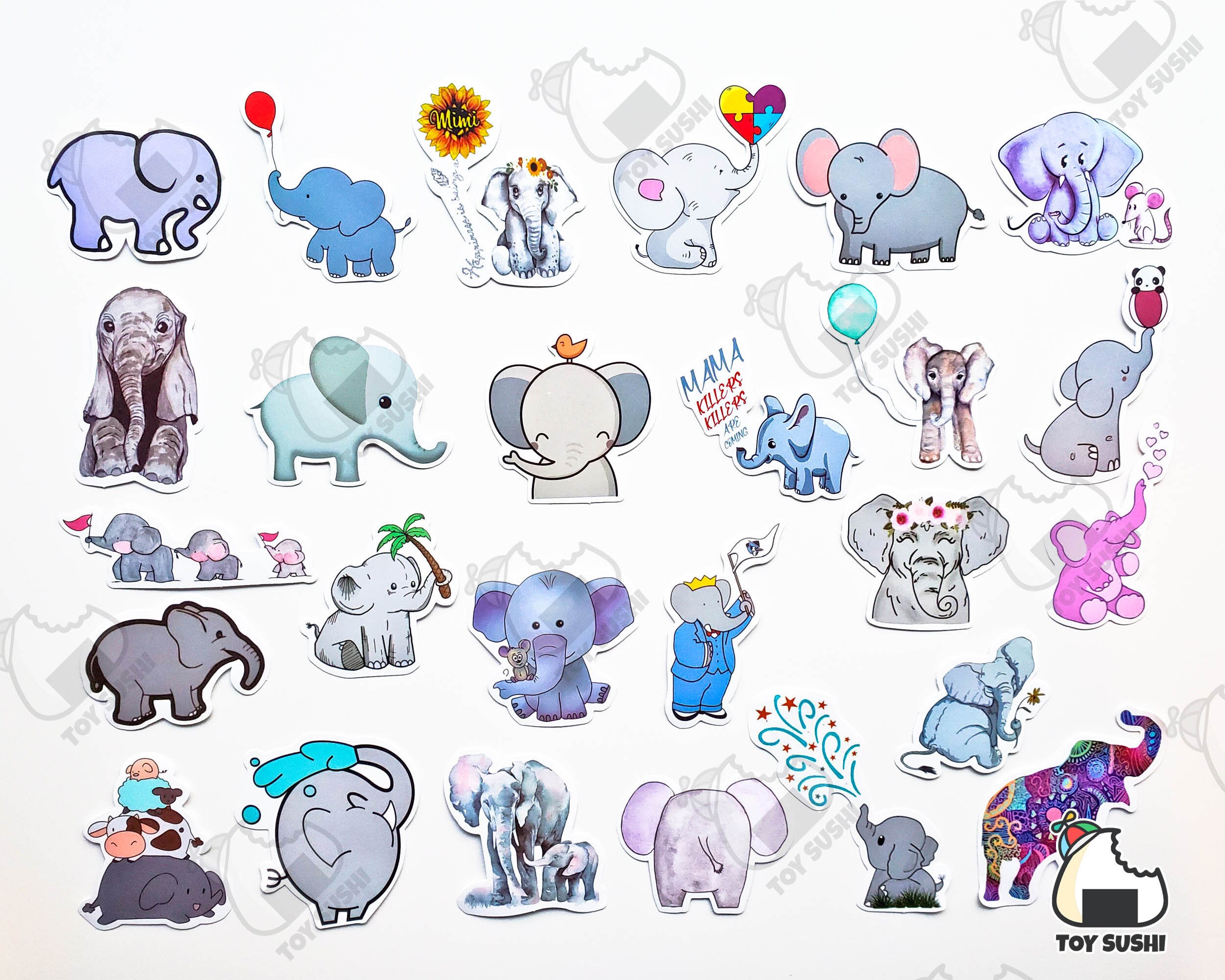 50 Pcs elephant Sticker Pack Baby Shower Gifts - Etsy