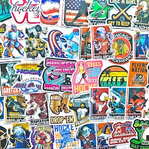 50 Pcs "hockey" Sticker Pack | Ice Hockey | Hockey Fans| Vintage NHL ...