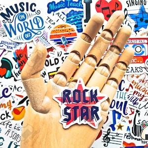 50 Pcs "i Love Music" Sticker Pack | Music Stickers | Music Gifts ...