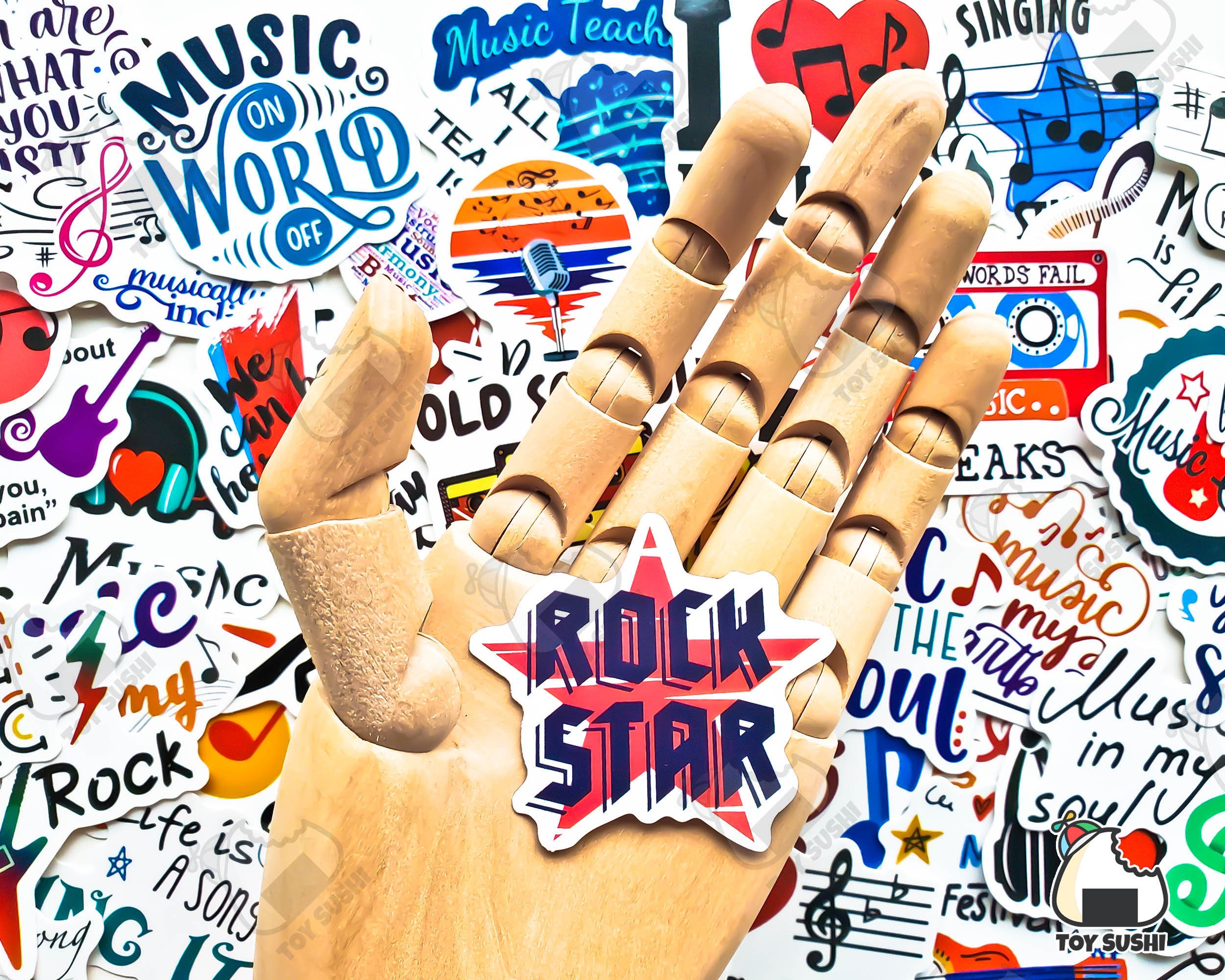50 Pcs "i Love Music" Sticker Pack | Music Stickers | Music Gifts ...